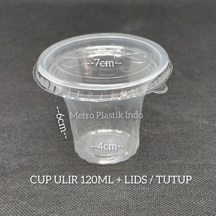 Jual 50pcs Gelas Plastik Eskrim Jagung Jasuke Cup bening Ulir + Lids ...