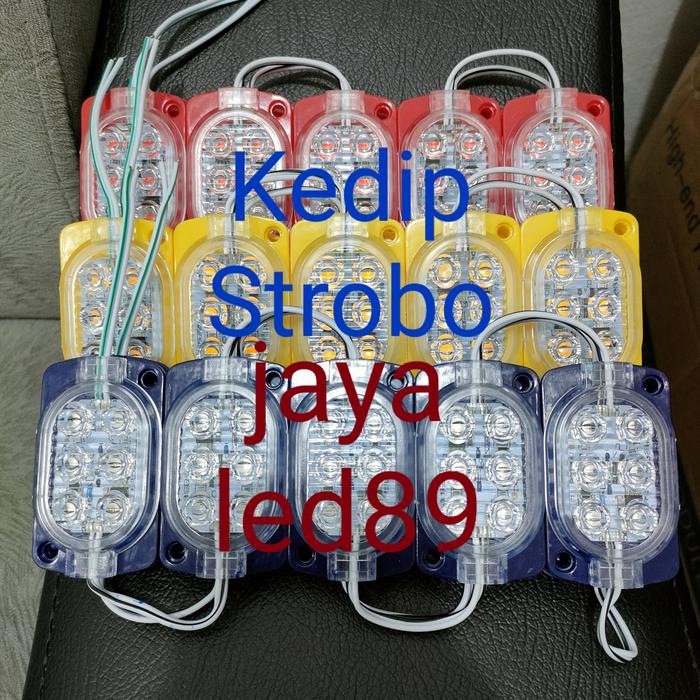 Jual LED module 6 mata strobo flash kedip DC 24V untuk 12V masih bisa ...
