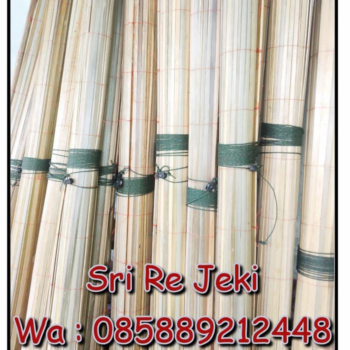 Jual Tirai Bambu / Krey 2 x 2 dengan kerekan siap pasang Kerai/kerey ...