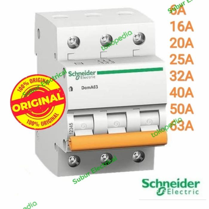 Jual mcb schneider domae 3p 6A 10A 16A 25A 32A 40A 50A 63A ORIGINAL ...