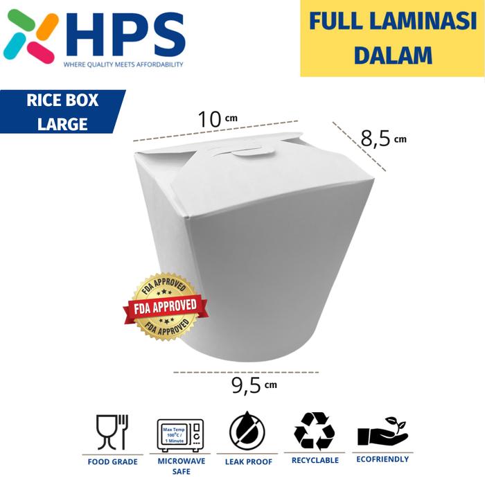 Jual Paper Rice Box Bulat Food Pail Bento Polos Noodle Kemasan Makanan ...