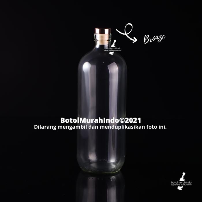 Jual Botol Kaca Bening 1L Litre 1000 ml Glass Bottle BARU 100% BRONZE ...