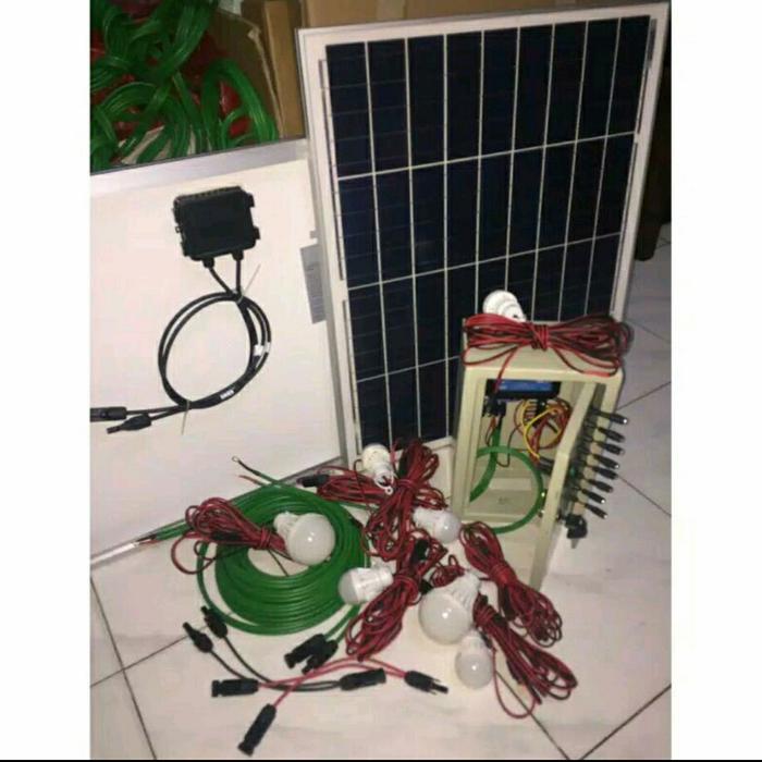 Jual paket solar lighting system panel surya 12 watt 4 bohlam - Kab ...