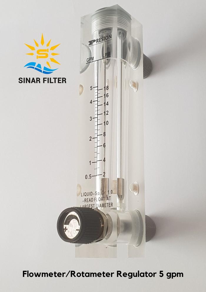 Jual Presion Flowmeter Rotameter regulator air 5 gpm dan 2 gpm - 5 gpm ...