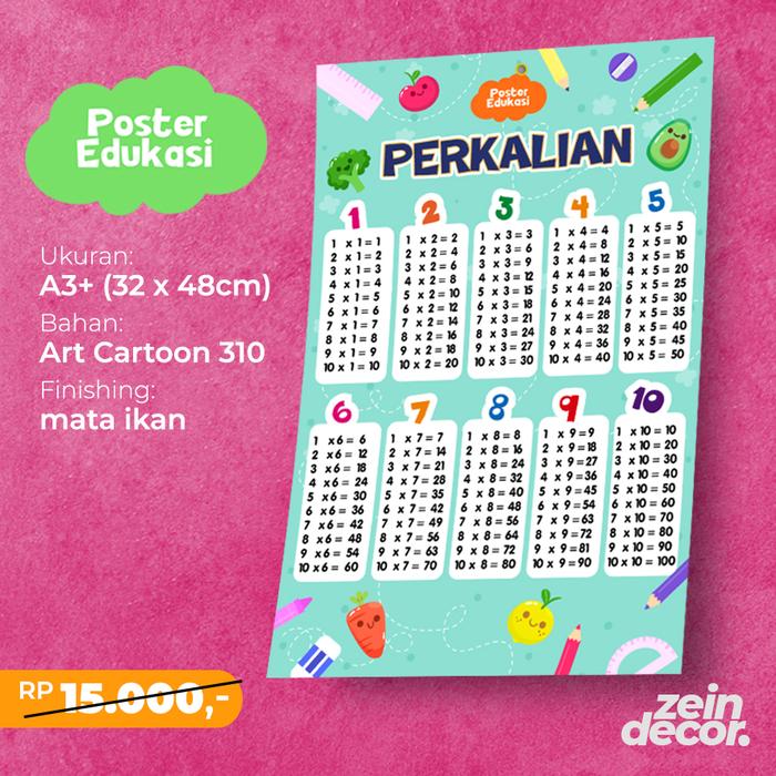 Jual POSTER EDUKASI TABEL PERKALIAN | POSTER TABEL PERKALIAN - Kab ...