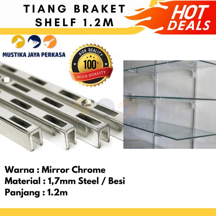 Jual Tiang Bracket Kaca 1,2 m / 120 cm Rak Besi Display Papan Breket ...