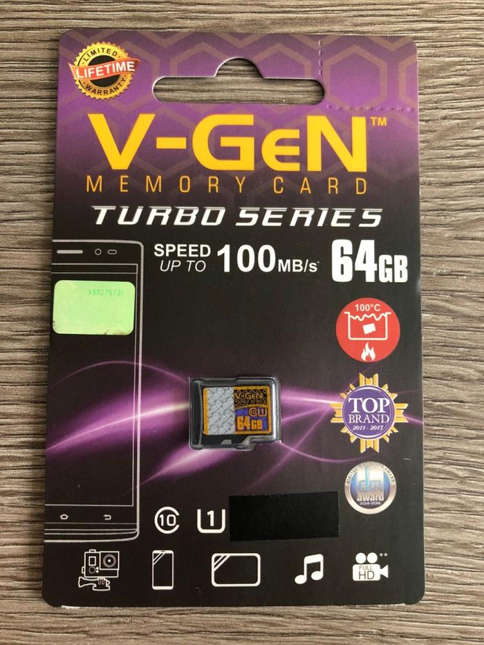 Jual Micro SD V-GeN 64GB Class 10 TURBO 100MB/s - Non Adaptor Memory ...