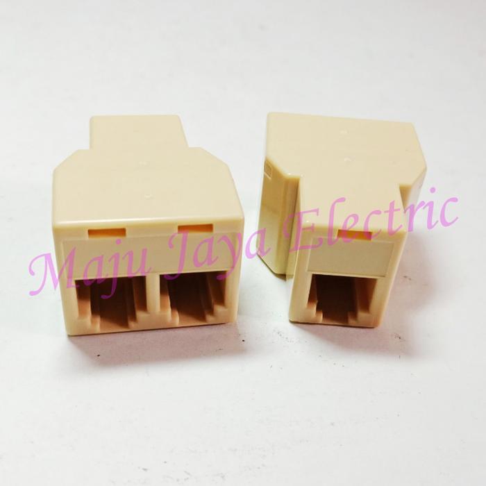 Jual Socket Splitter Sambungan Paralel Kabel Roset Telepon 2 Way RJ11 ...