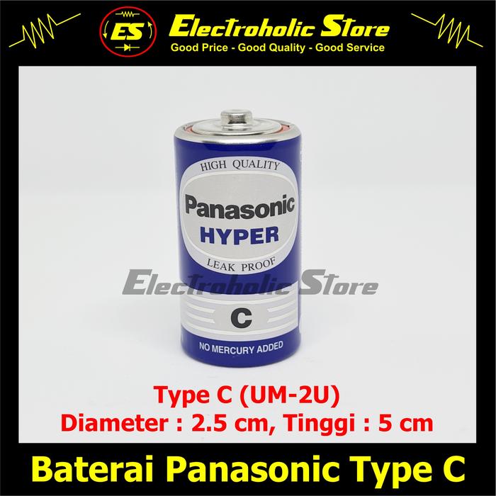 Jual Baterai Panasonic Type C UM-2U Biru Tanggung Battery Batere Batre ...