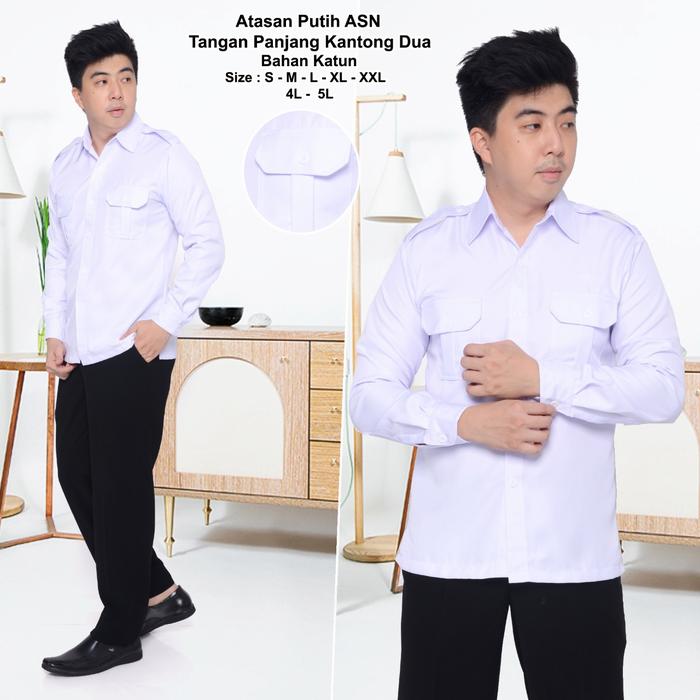 Jual Kemeja Seragam Pdl Putih Kantong Dua - Seragam Pns Putih Pendek ...