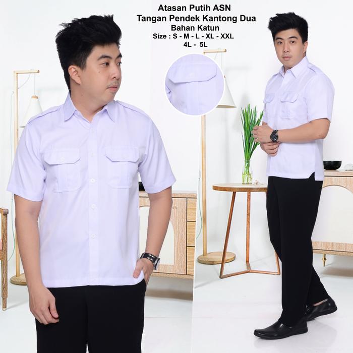 Jual Kemeja Seragam Pdl Putih Kantong Dua - Seragam Pns Putih Pendek ...