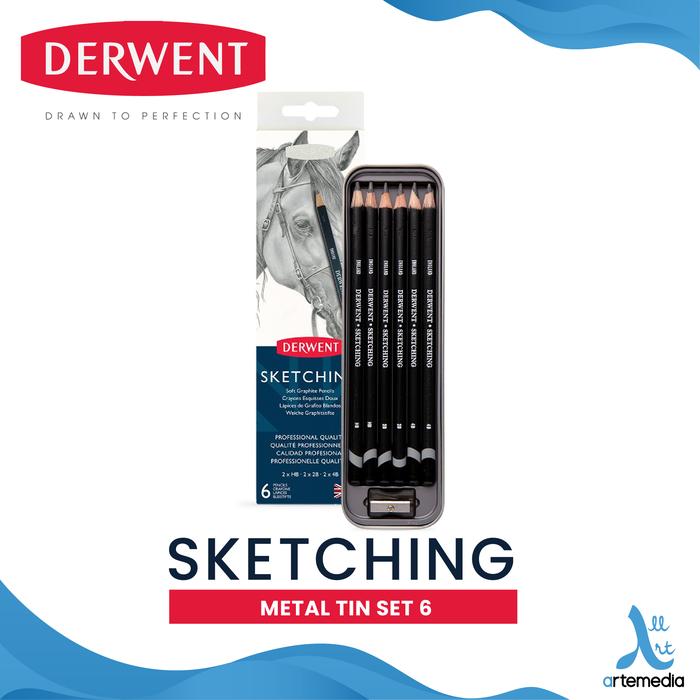 Jual Pensil Gambar Derwent Sketching Pencil 6 Metal Tin Drawing - Jakarta Selatan - Artemedia ...