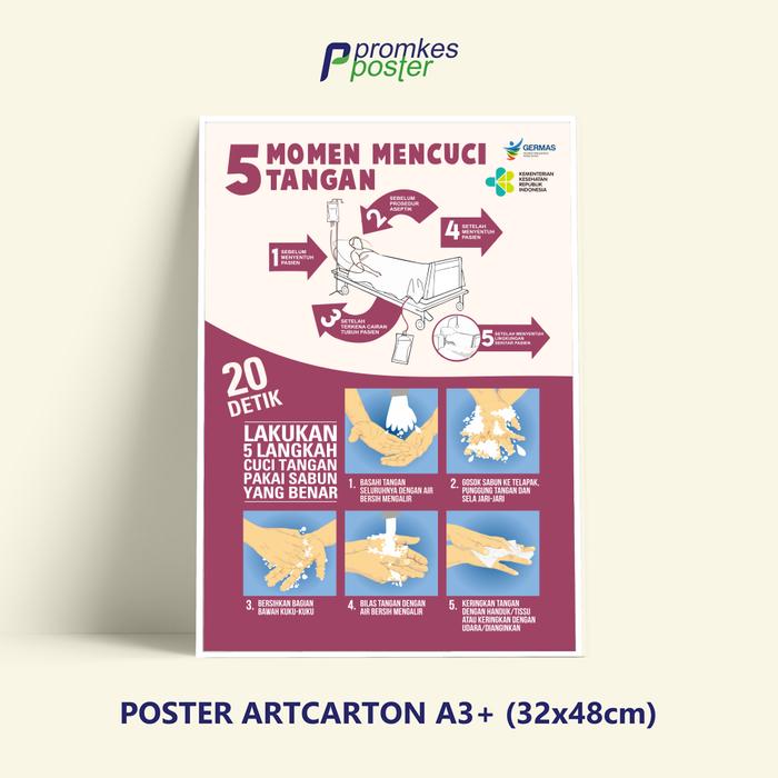 Jual Poster Kesehatan 5 Momen Cuci Tangan Tenaga Medis - Kab. Tangerang ...
