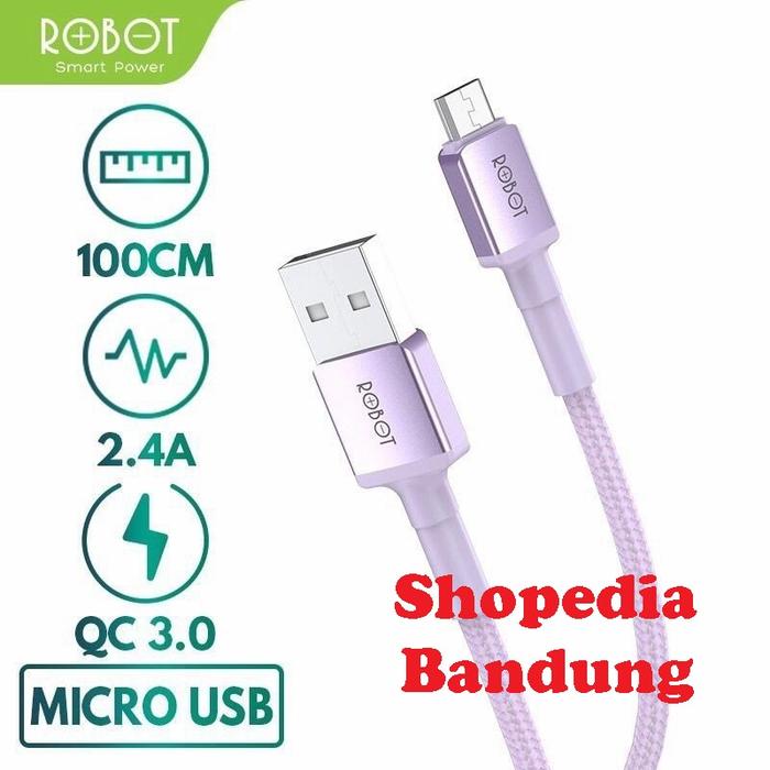 Jual Robot RSM100 Micro USB Kabel Data Cable 1M 2.4A Braided Cable ...