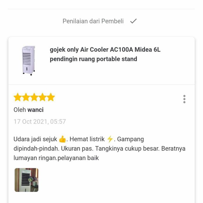 Jual Gojek Only Air Cooler Ac100a Midea 6l Pendingin Ruang Portable ...