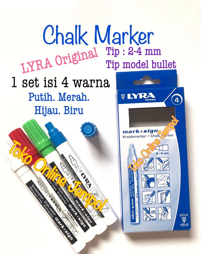 Jual isi 4 wrn 2-4mm Chalk Marker LYRA Spidol bisa dihapus 441104 ATK1261LY - Jakarta Pusat ...