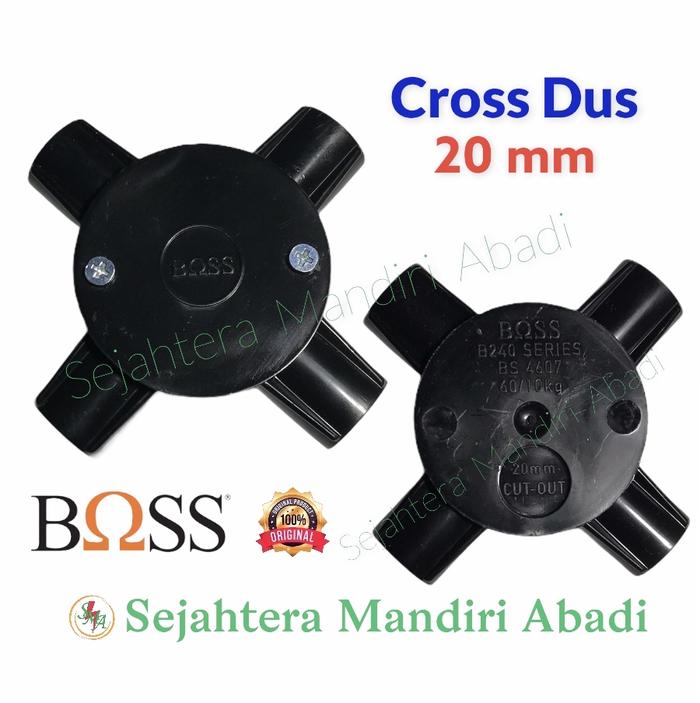 Jual Tdus Tee Dus Cross Dus 20mm Cabang 4 Black Hitam Conduit Boss ...