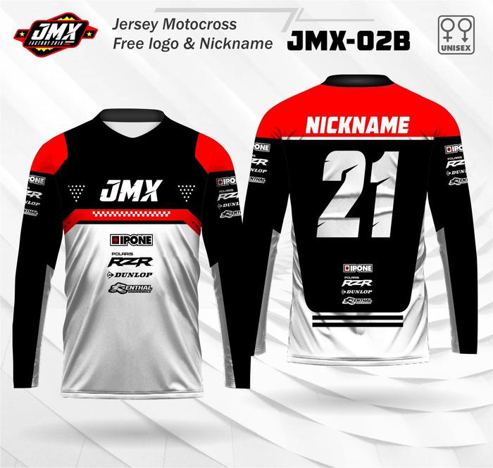 Jual jersey motocross trail enduro trabas custom nama dan logo - Merah ...