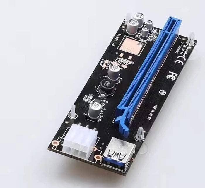 Jual PCI-E / PCIE / PCI Express Riser Card USB 3.0 1x to 16x 6 capasitor - Jakarta Pusat ...