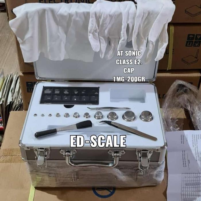 Jual ANAK TIMBANGAN SONIC CLASS E2 CAP. 1MG - 200GR + BOX + SERTIFIKAT PABRIK. BIDUL CLASS E2 ...