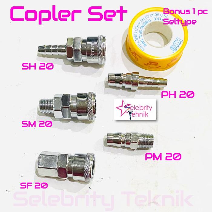 Jual Quick Coupler SH 20/SM 20/SF 20/PH 20/PM /Coupler Set Kompresor ...