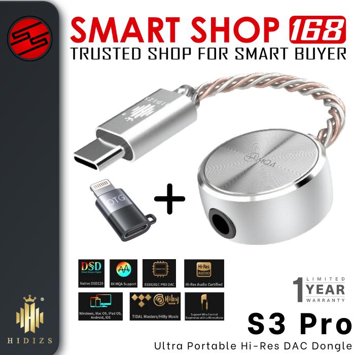 Jual Hidizs S3 PRO MQA Ultra Portable Hi-Res DAC Dongle - Silver + OTG ...