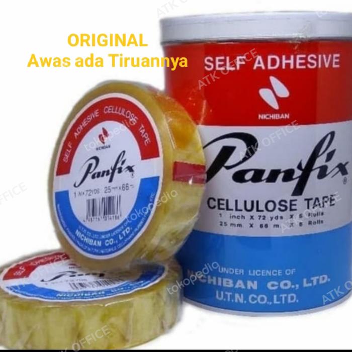 Jual Selotip Panfix 1 inch 72 yard (1Kaleng 6Roll) Cellotape Original ...