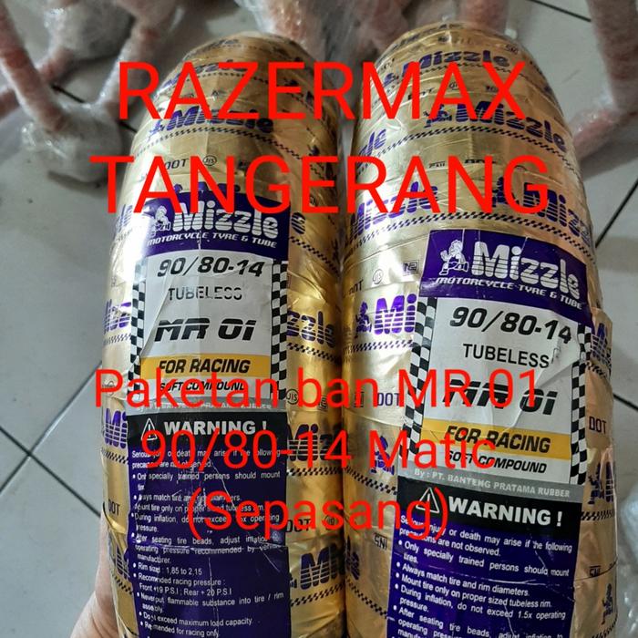 Jual PAKET BAN MOTOR MIZZLE MR 01 90/80-14 SOFT COMPOUND MATIC TUBELESS ...