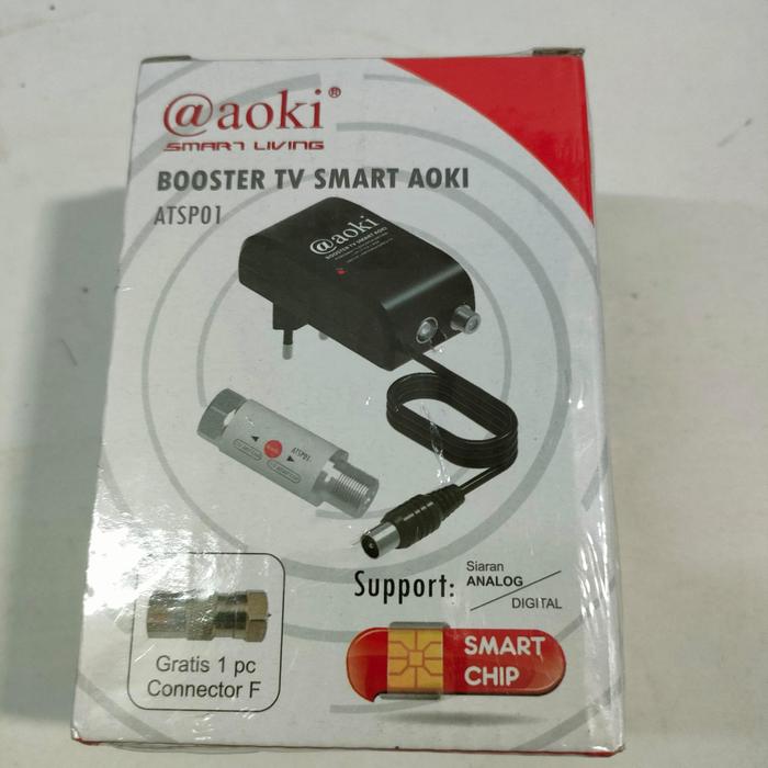 Jual booster antena penguat signal tv aoki - adaptor penguat signal ...