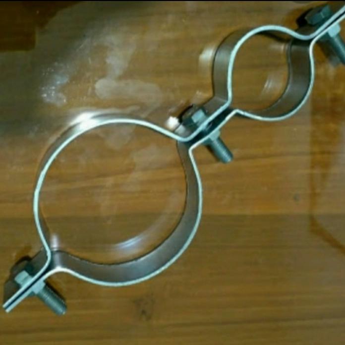 Jual klem pipa dobel 3"x11/2"inch plat galvanis / klem pipa double ...