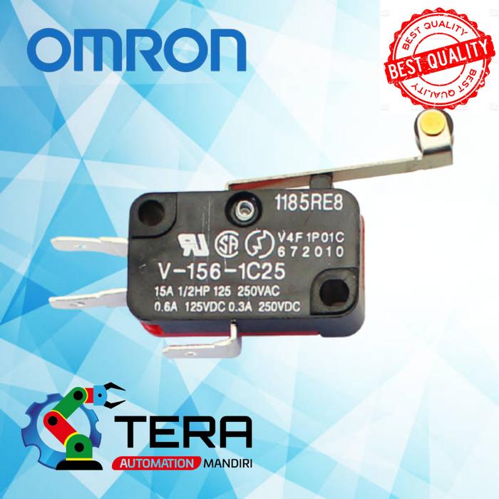Jual V-156-1C25 Micro Limit Switch Long Hinge Roller Micro switch READY ...