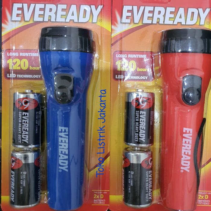 Jual Senter Besar Led EVEREADY + 2 pcs Batere Batre Baterai D - Jakarta ...