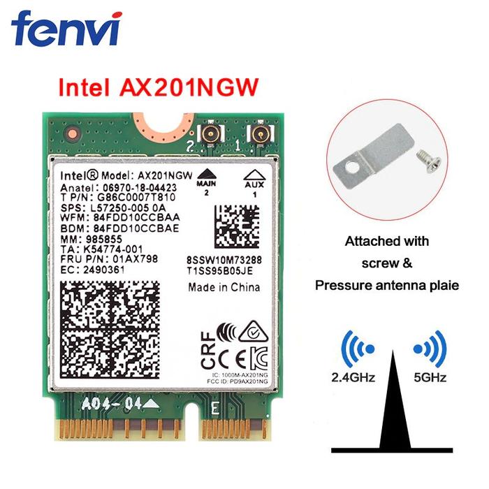 Jual Intel Wifi 6 AX201NGW Bluetooth 5.0 802.11AX Card M.2 AX201 CNVio2 ...