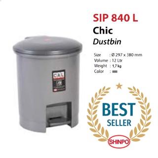 Jual Tempat Sampah Injak Bulat Chic 12L (Abu) Sip 840 L Shinpo Dustbin di Seller RATATA STORE ...