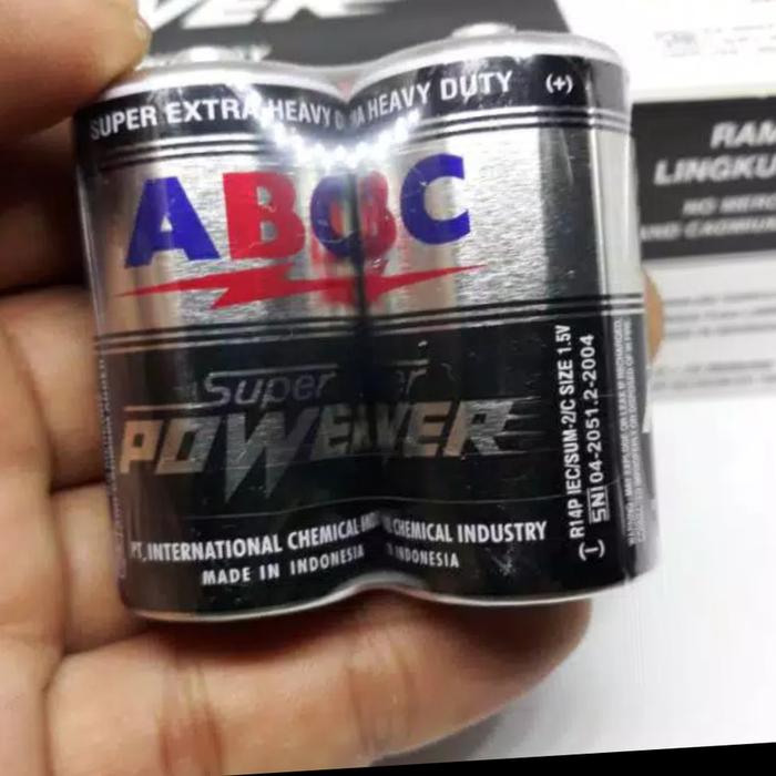Jual Baterai ABC size C R14- Batere ABC super power hitam tipe C Sedang ...