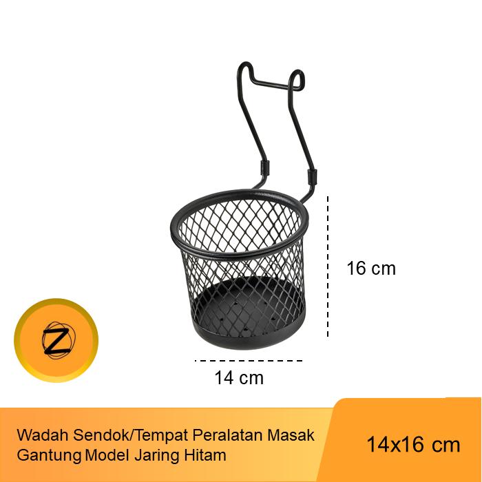Jual Wadah Sendok/Tempat Peralatan Masak Gantung Model Jaring Hitam ...