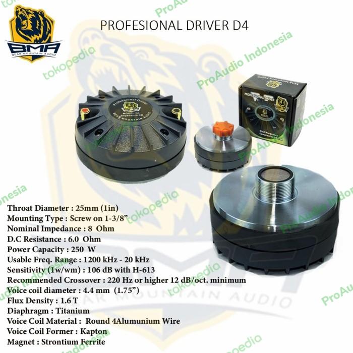 Jual Tweeter Driver BMA D4 - Kota Surabaya - ProAudio Indonesia | Tokopedia