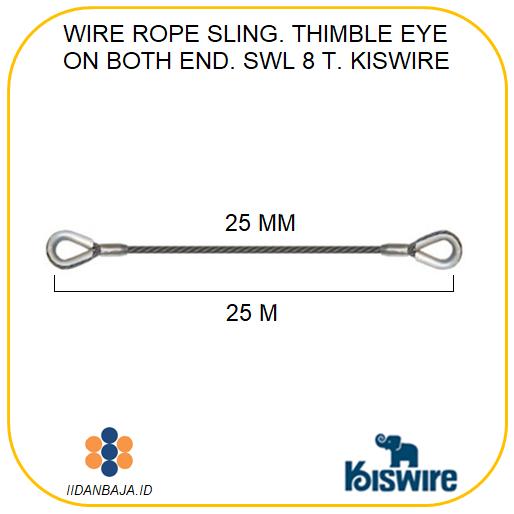Jual WIRE ROPE SLING THIMBLE EYE ON BOTH END 25 MM X 25 M X 8 TON ...