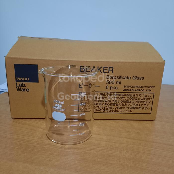 Jual Beaker glass Iwaki 500ml / gelas beaker / gelas laboratorium ...