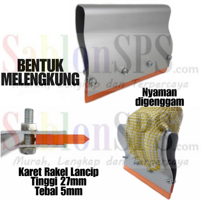 Jual GAGANG RAKEL ALUMUNIUM MODEL S ERGONOMIS 25CM SET RAKEL 27MMX5MM ...