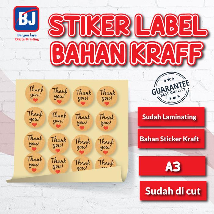 Jual Cetak Sticker Craft / Stiker Label Kraft / Lebel Kertas Coklat ...