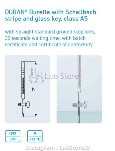Jual Duran Burette Class B with glass stopcockBuret kran kaca 100 ml ...
