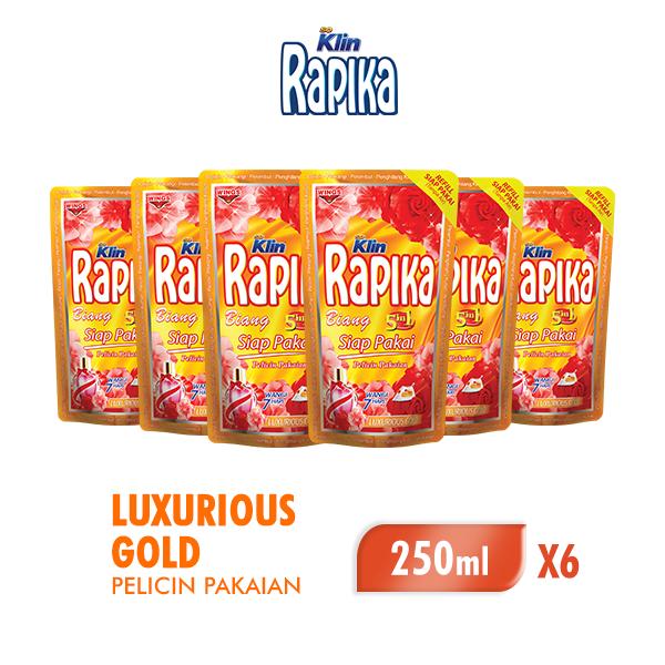 Promo Rapika Biang Pelicin dan Pewangi Luxurious Gold 250 ml x 6 pcs ...