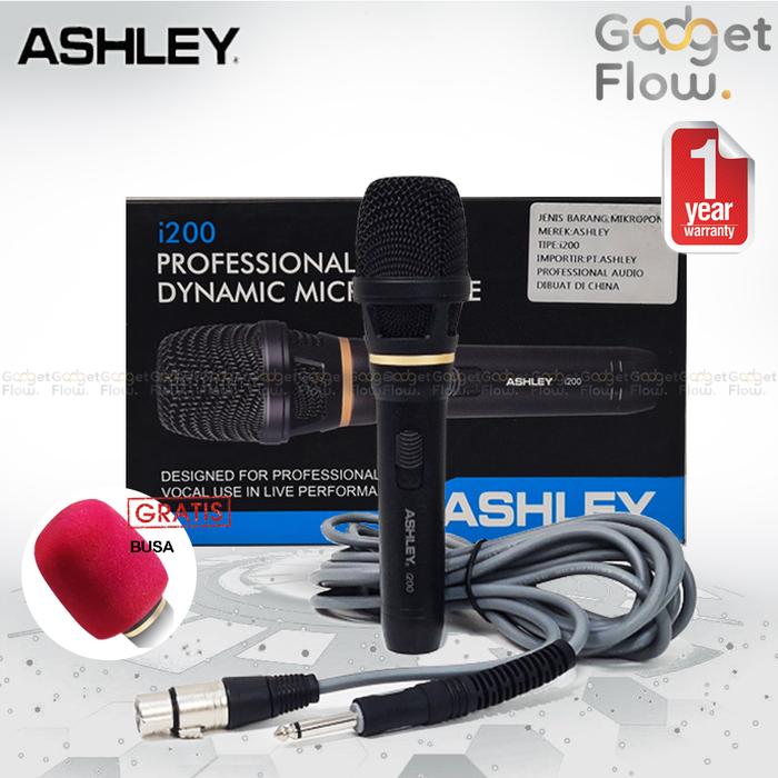 Jual Mic Microphone Dynamic Karaoke Recording ASHLEY I200 GARANSI RESMI ...