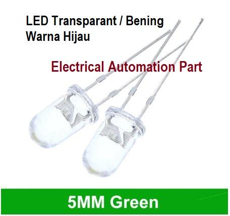 Jual LED Dioda Transparan / Bening Indicator LED 5mm Hijau putih biru ...