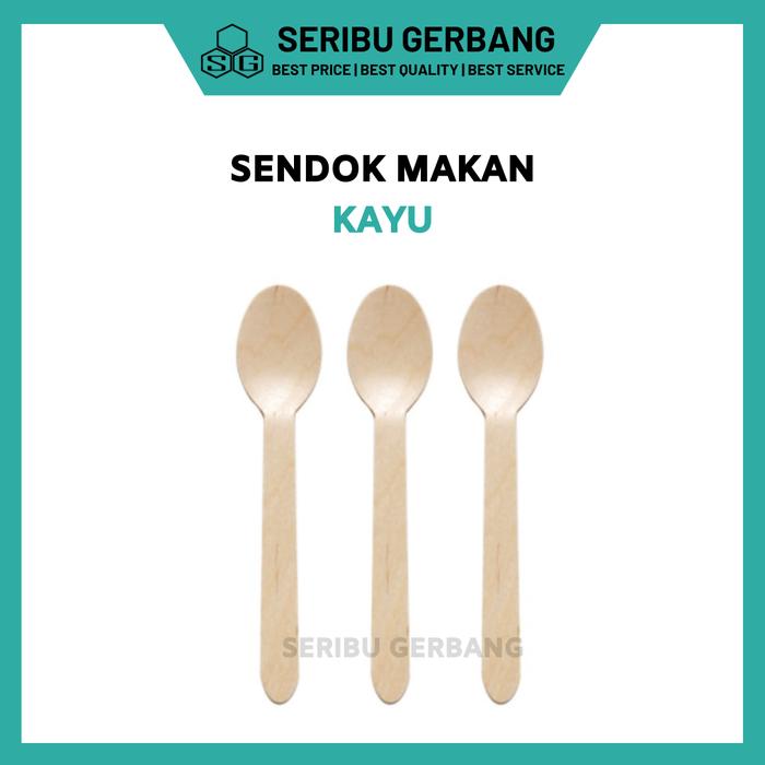 Jual SENDOK MAKAN KAYU WOODEN SPOON SEKALI PAKAI DISPOSABLE ECO ...