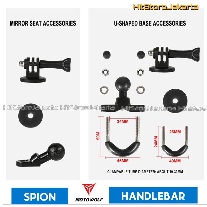Jual Motowolf Gopro Mounting Handlebar Spion Motor Bike Gopro Mount ...