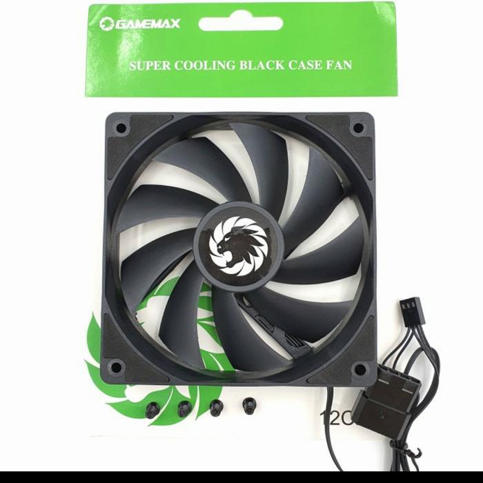 Jual Fan Gamemax 120mm casing komputer pc case 12cm coolig molex pwm ...