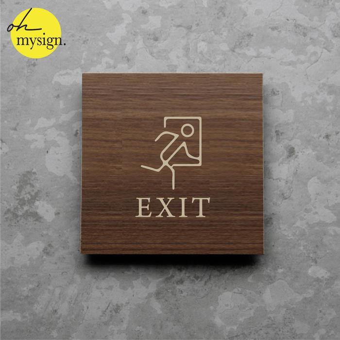 Jual Papan Exit Sign Board Kayu Print Signage Label Nama Ruang ...