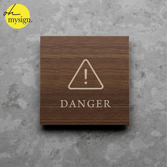 Jual Danger Berbahaya Sign Board Kayu Print Signage Label Nama Ruang ...
